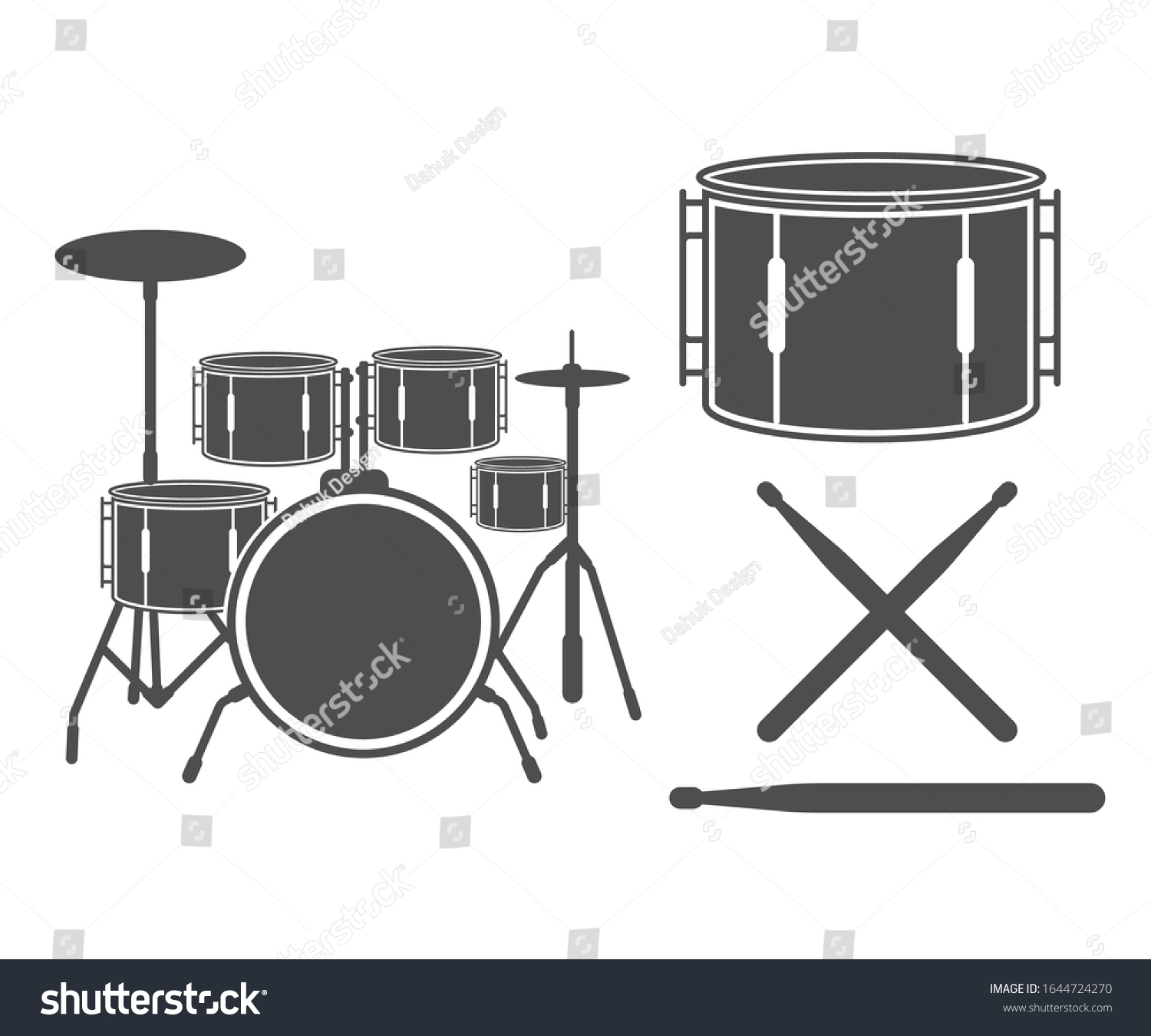 Drum Set Symbol Icon Vector Illustration Stock Vector (Royalty Free ...