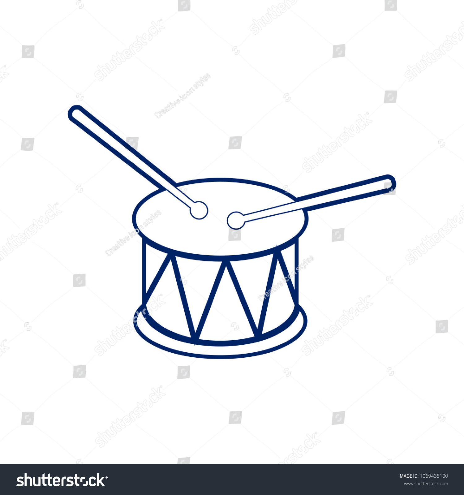 Drum Sign Vector Flat Style Black Stock Vector (Royalty Free ...