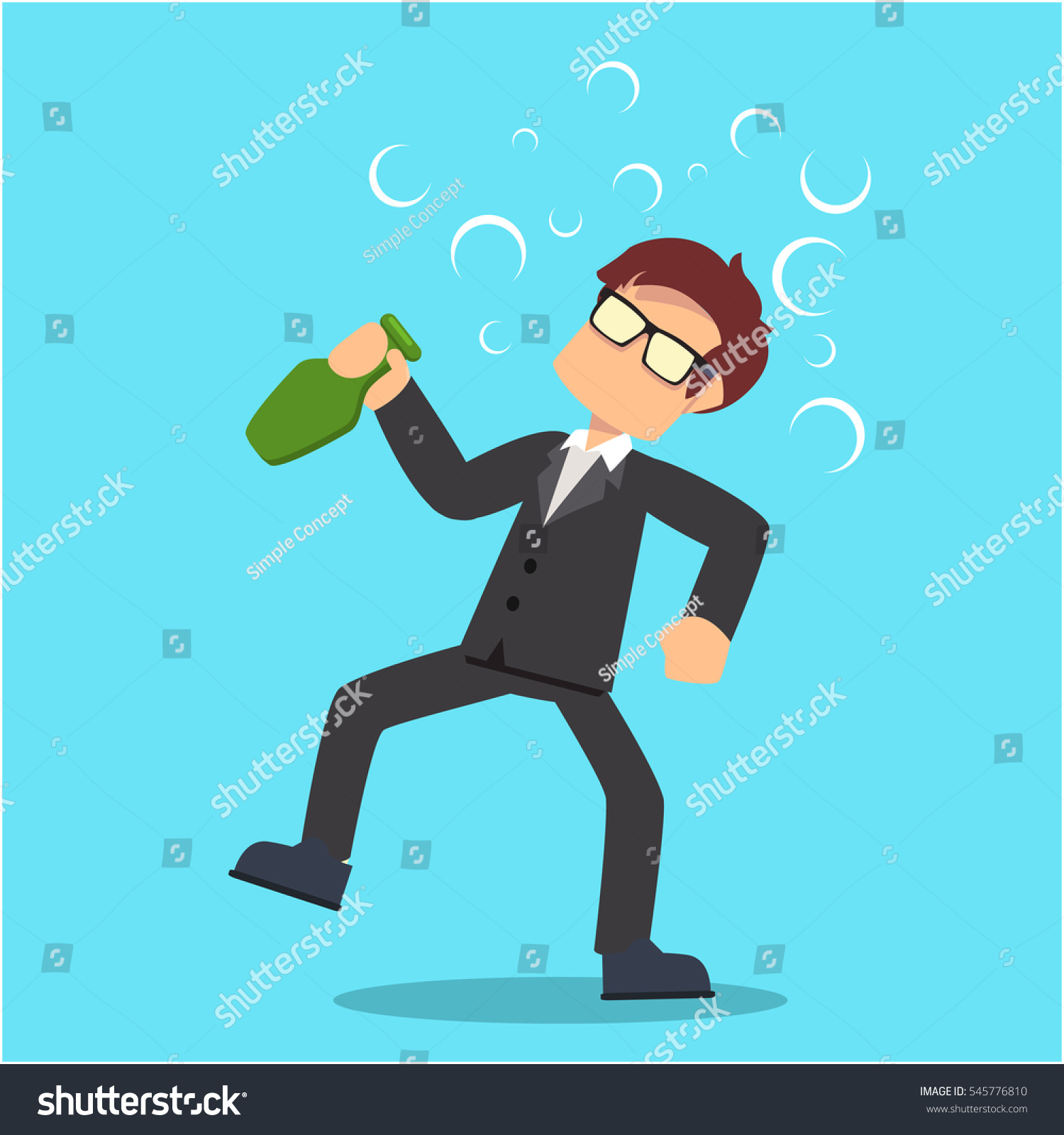 Drunk Businessman Stock Vector (Royalty Free) 545776810