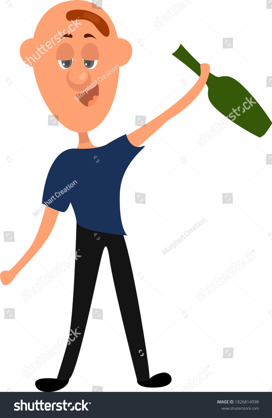 Hombre ebrio, ilustración, vector sobre fondo: vector de stock (libre ...