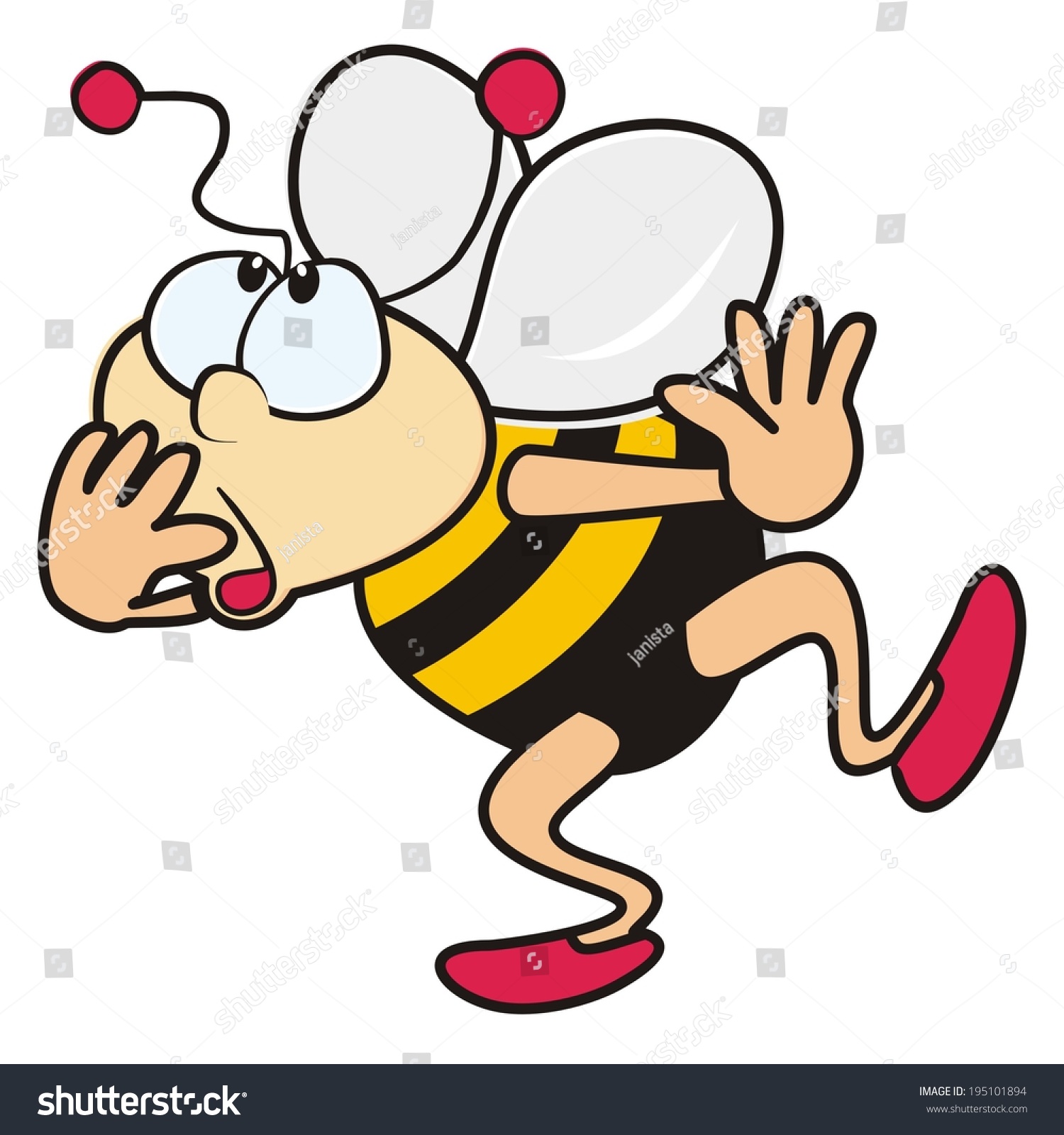 Drunken Bee Funny Illustration Stock Vector (Royalty Free) 195101894 ...
