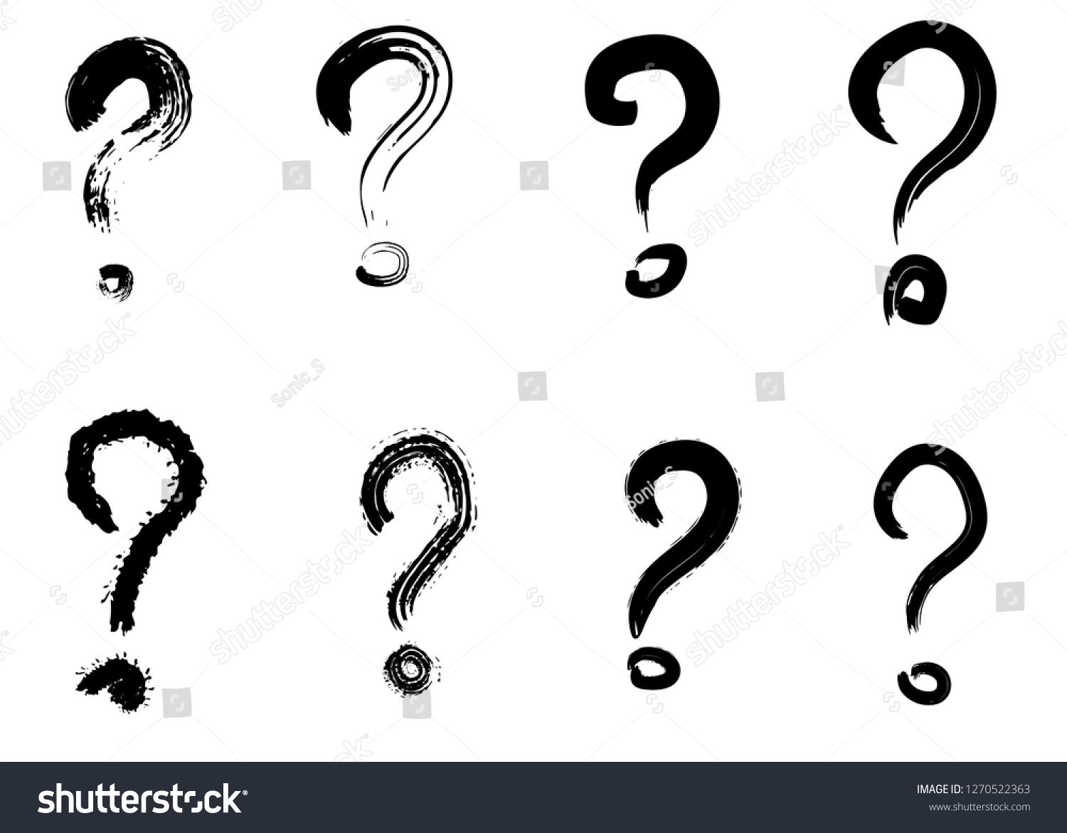 Dry Brush Strokes Hand Drawn Vector Stock Vector (Royalty Free) 1270522363