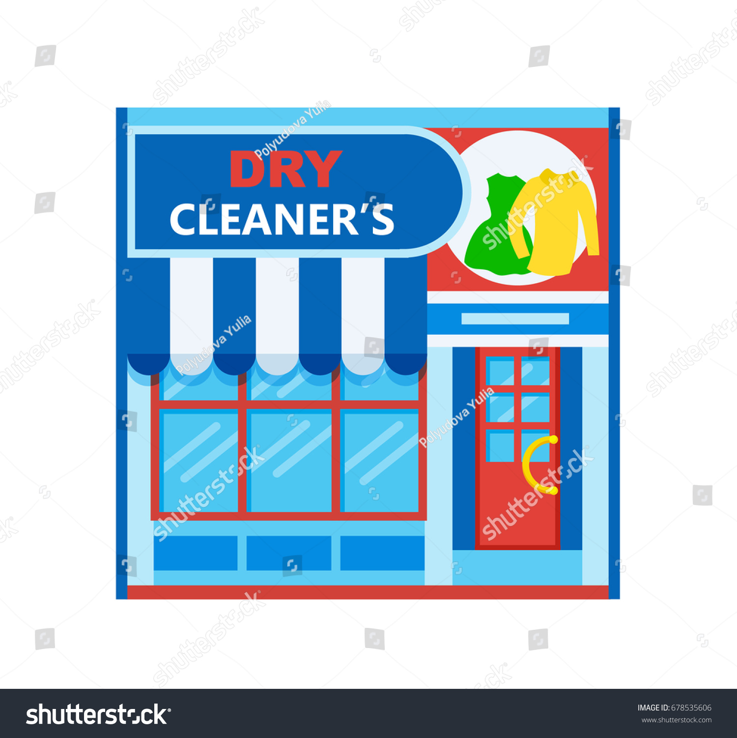 Dry Cleaners Front View Flat Icon Stock Vector (Royalty Free) 678535606 ...