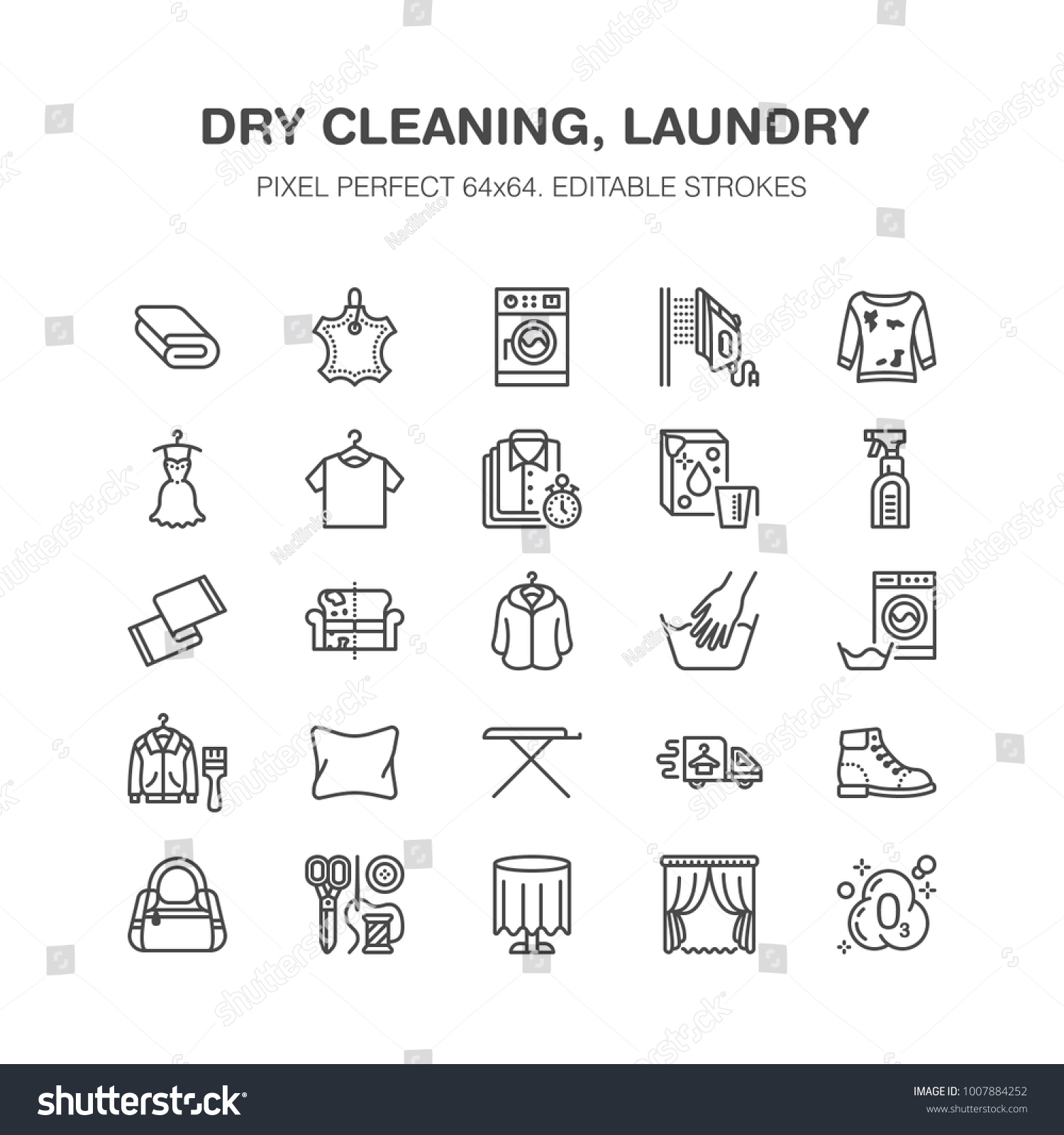 Dry Cleaning Laundry Flat Line Icons Stock Vector (Royalty Free ... Dry Cleaning Laundry Flat Line Icons Stock Vector (Royalty Free ...