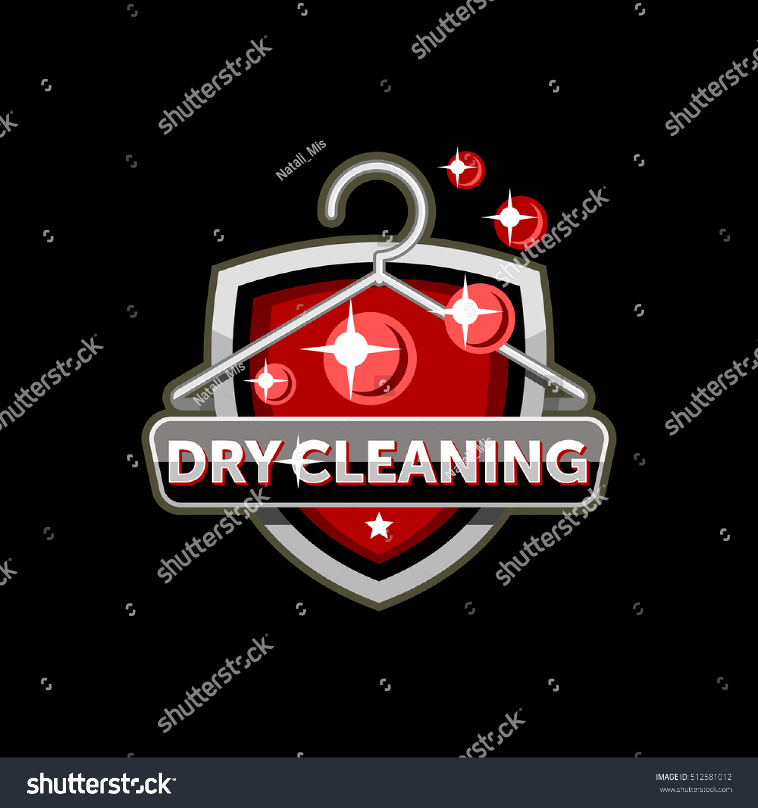 Dry Cleaning Logo Badge Emblem Template Stock Vector (Royalty Free ...