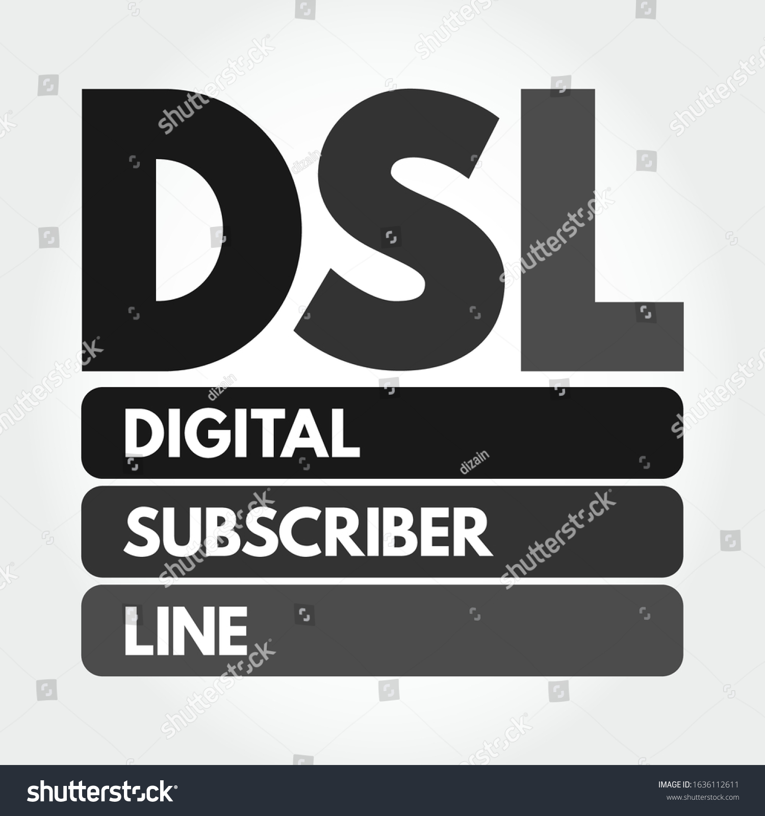 Dsl Digital Subscriber Line Acronym Technology Stock Vector (Royalty ...
