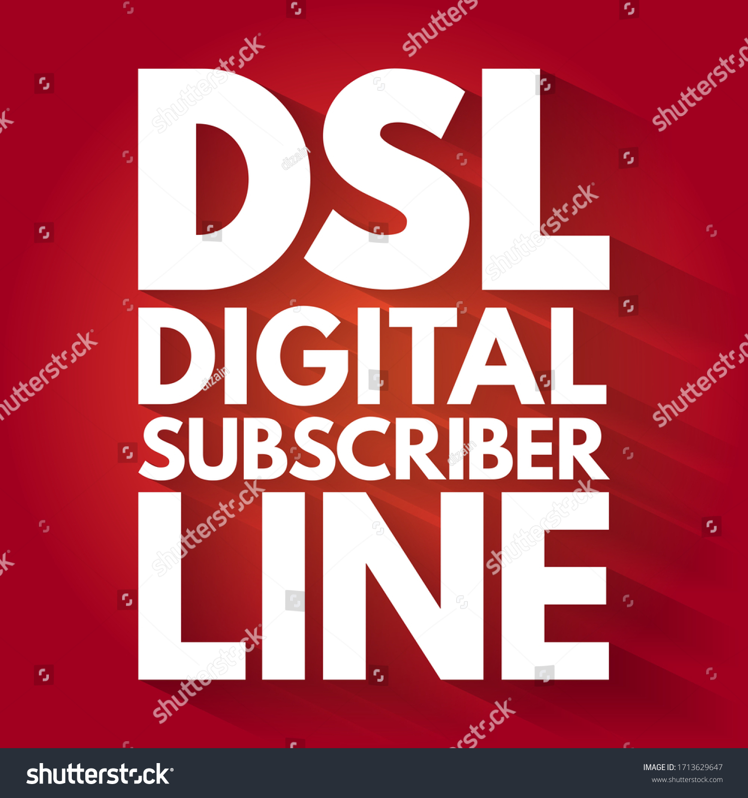 DSL: acrónimo de línea de suscriptor: vector de stock (libre de ...