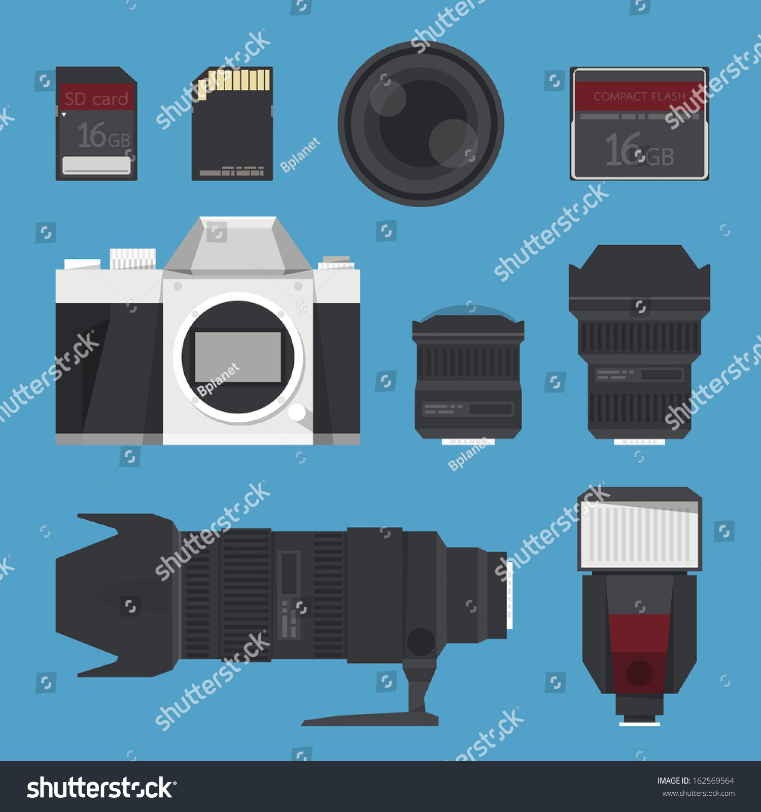 Dslr Digital Camera Accessories Vector Stock Vector (Royalty Free ...