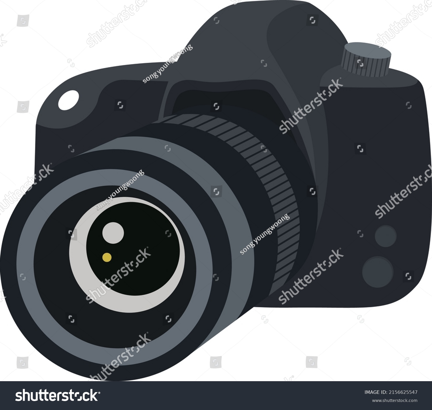 Dslr Mirrorless Camera Perspective View Illustration Stock Vector ...