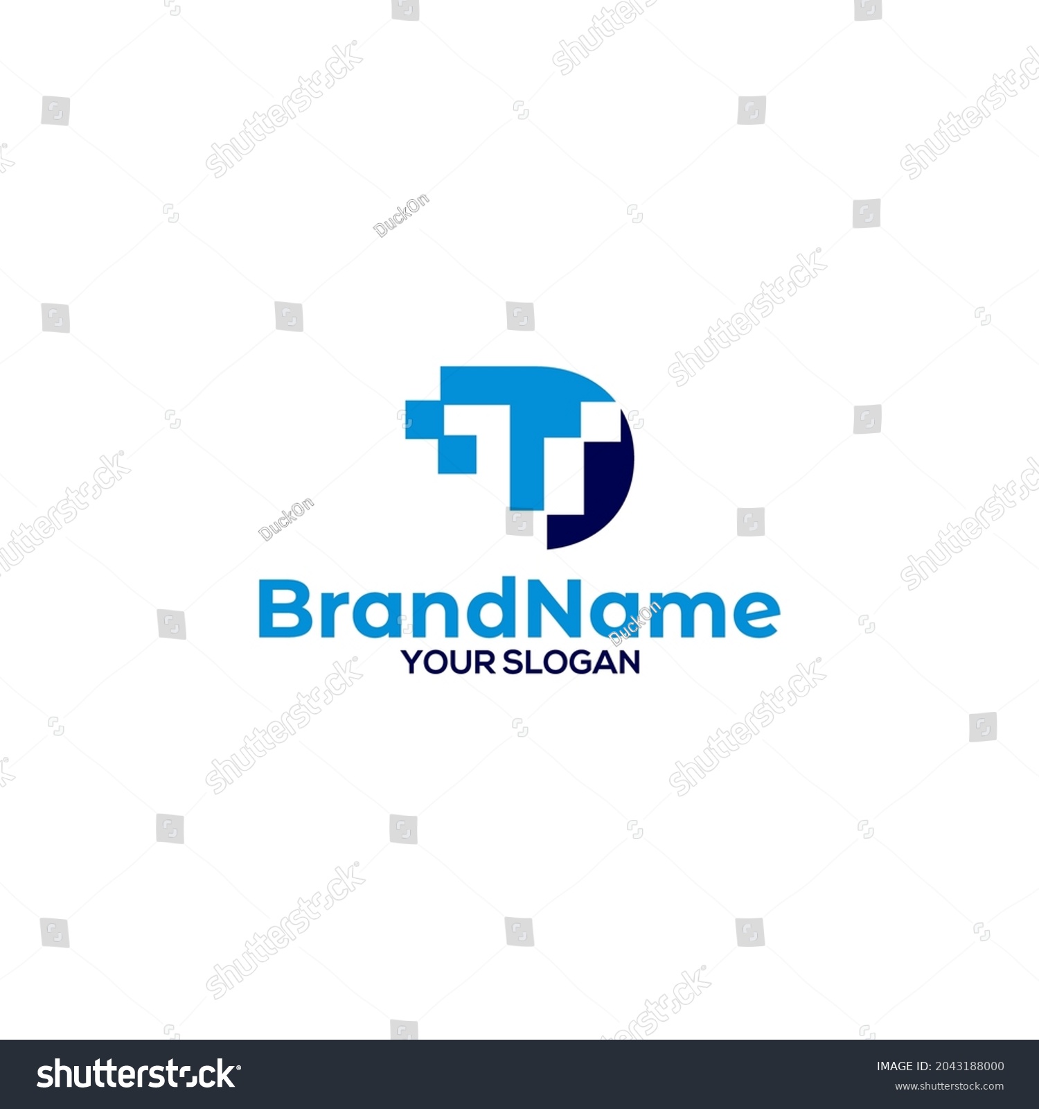 Dt Digital Tech Logo Design Vector Stock Vector (Royalty Free) 2043188000