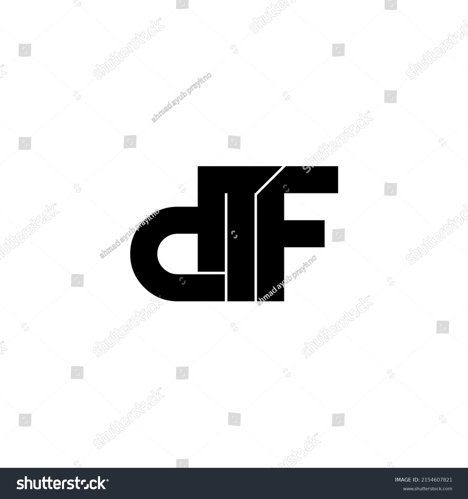 Dtf Typography Letter Monogram Logo Design Stock Vector (Royalty Free ...