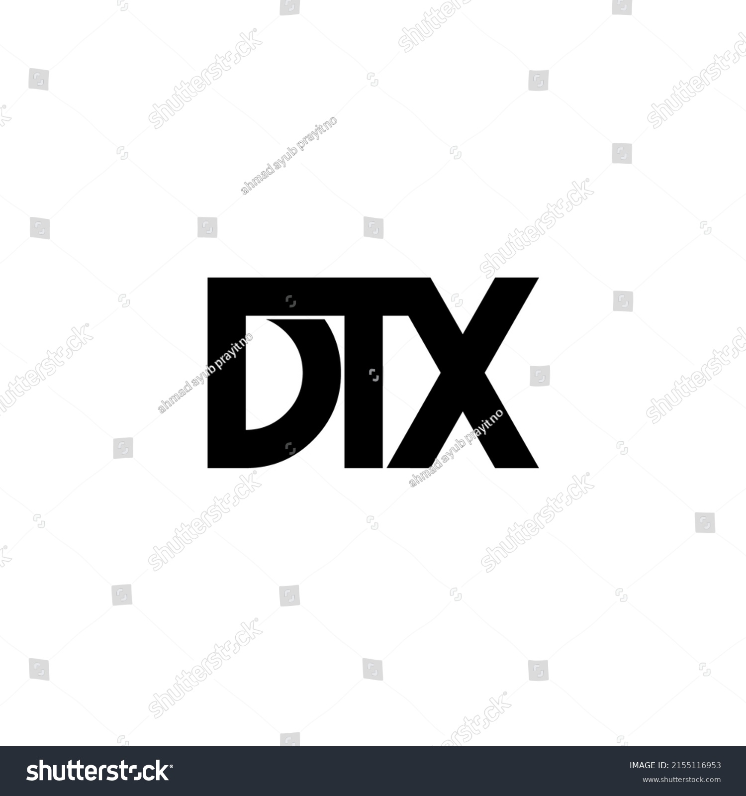Dtx Typography Letter Monogram Logo Design Stock Vector (Royalty Free ...