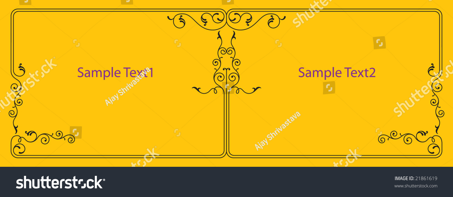 Dual Horizontal Border Frame Design Design Stock Vector (Royalty Free ...