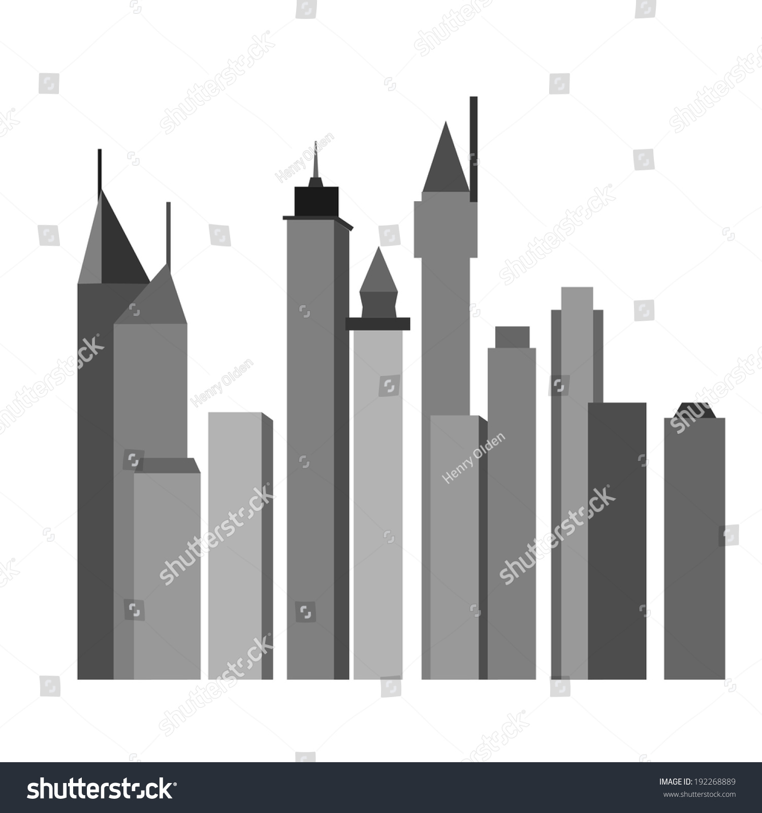 Dubai Buildings Vector Illustration Stock Vector (Royalty Free) 192268889