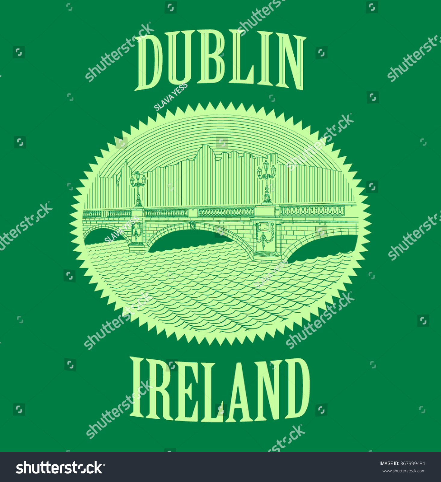 Dublin Bridge Illustration Stock Vector (Royalty Free) 367999484 ...