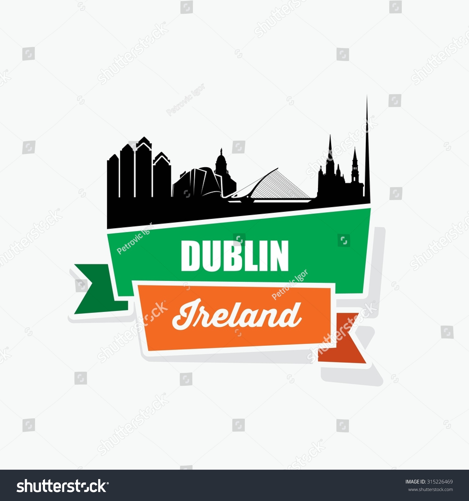 Dublin Skyline Vector Illustration Stock Vector (Royalty Free ...
