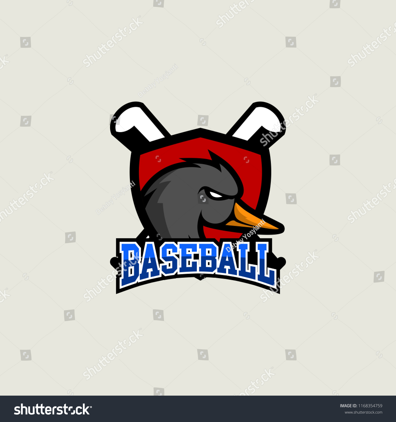 Duck Baseball Emblem Logo Stock Vector (Royalty Free) 1168354759 ...