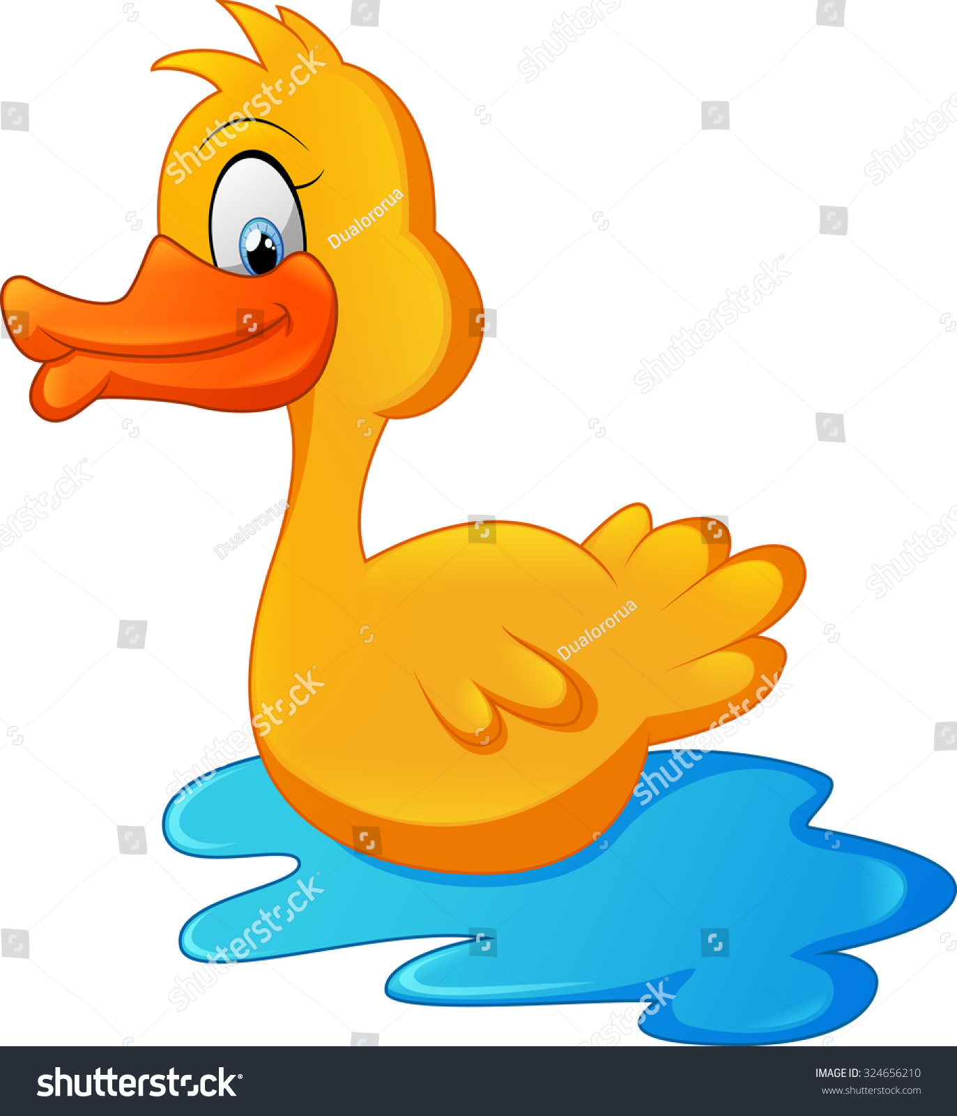 Duck Cartoon Stock Vector 324656210 : Shutterstock