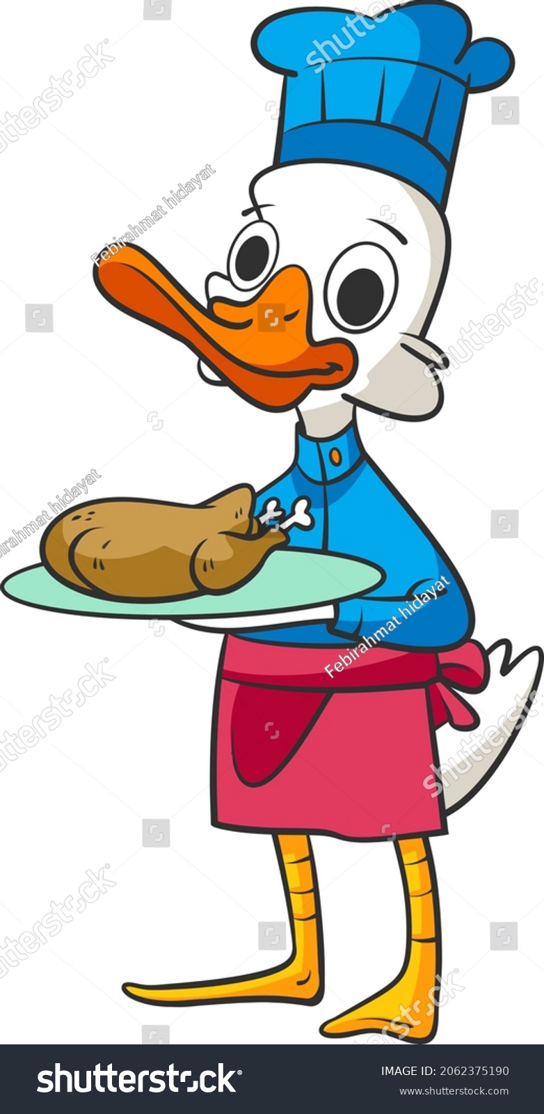 Duck Chef Koki Vector Cooking Chicken Stock Vector (Royalty Free ...