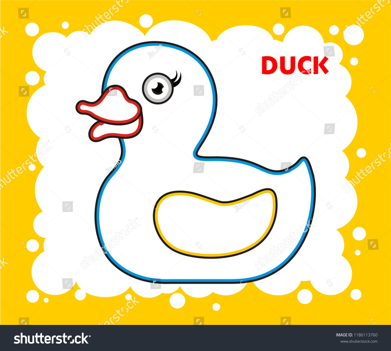 Duck Drawing Coloring Page Vector Illustration Stock Vector (Royalty ...
