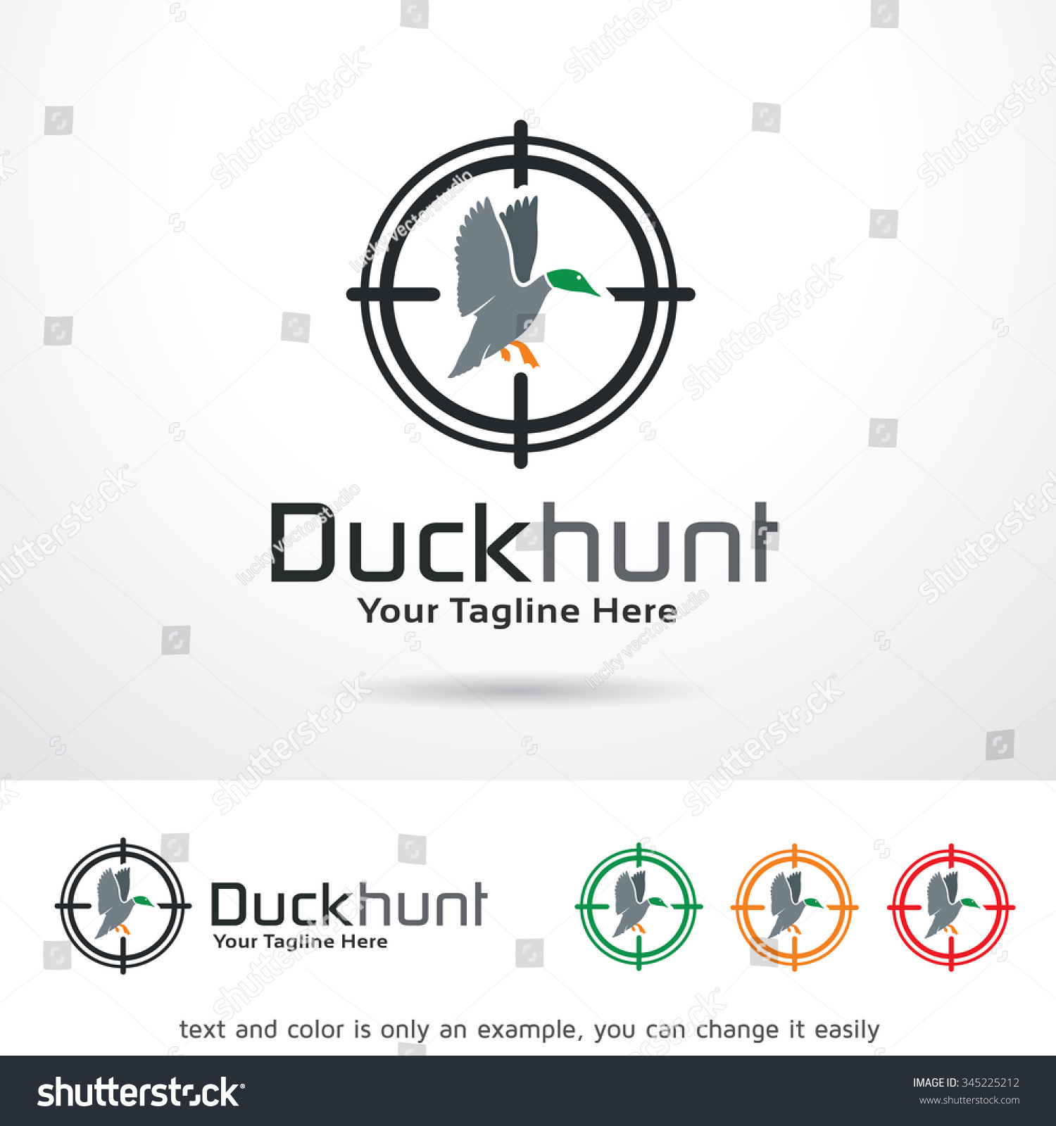 Duck Hunt Logo Template Design Vector Stock Vector (Royalty Free) 345225212