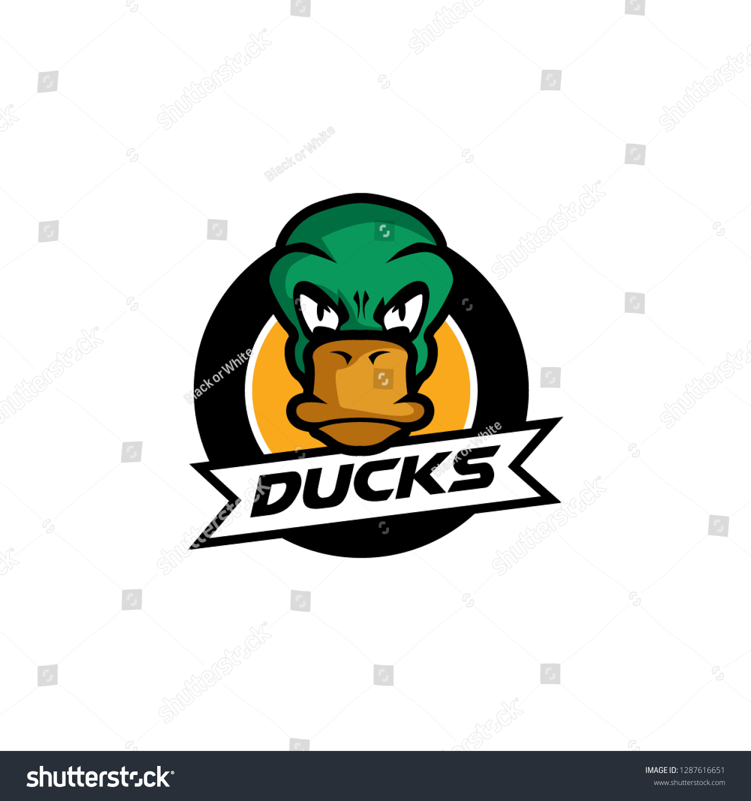 Duck Logo Design Stock Vector (Royalty Free) 1287616651