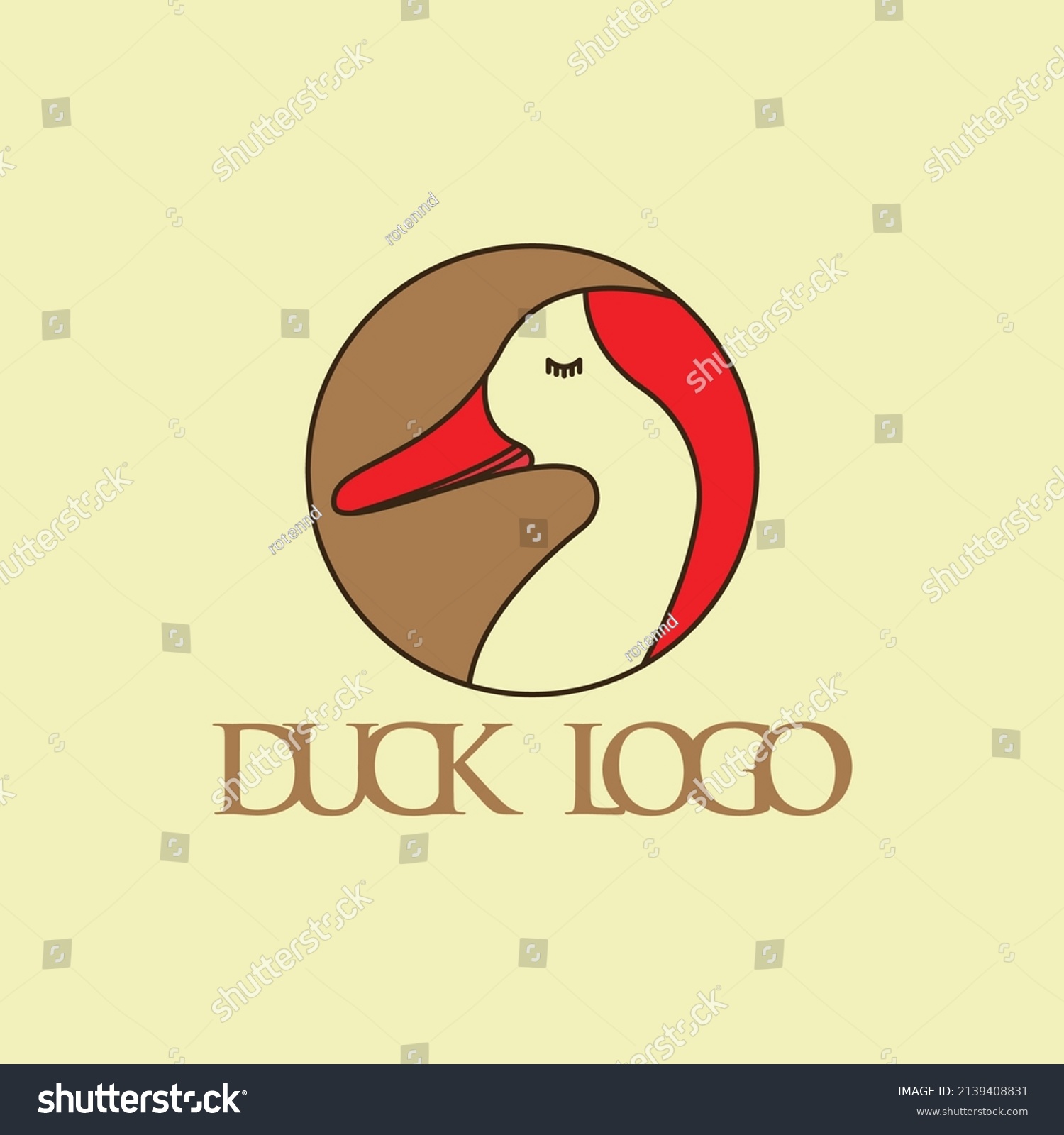 Duck Logo Design Vector Animal Stock Vector (Royalty Free) 2139408831 ...