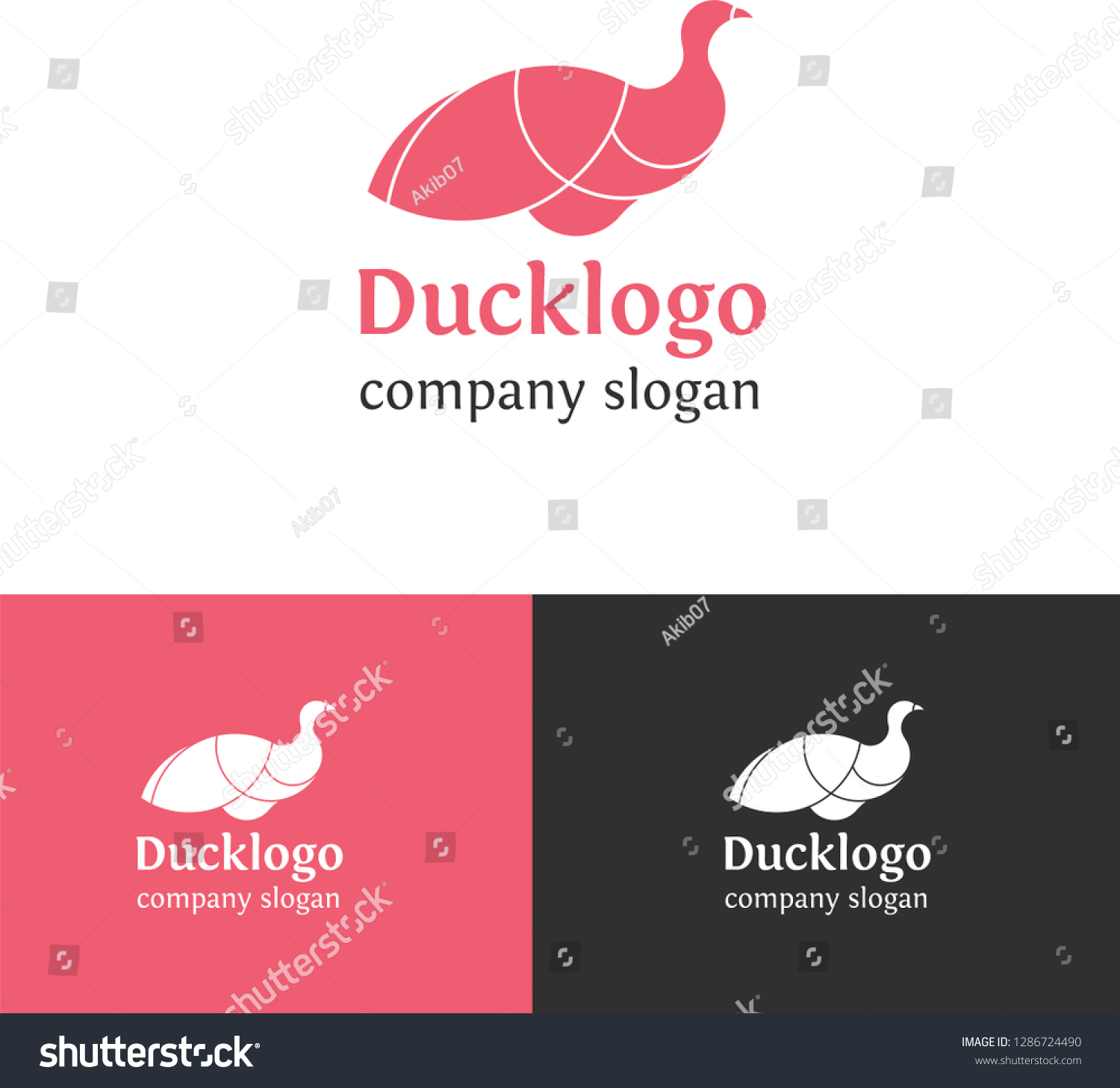 Duck Logo Template Stock Vector (Royalty Free) 1286724490