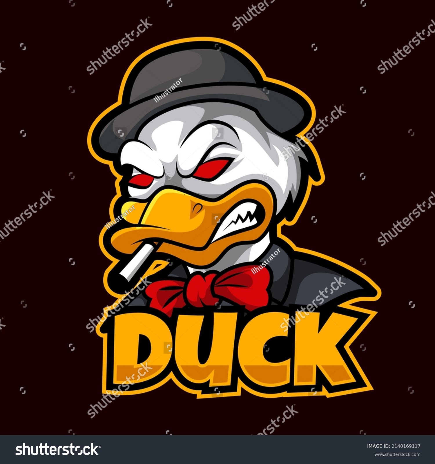 Duck Mascot Logo Vector Illustration Stock Vector (Royalty Free ...