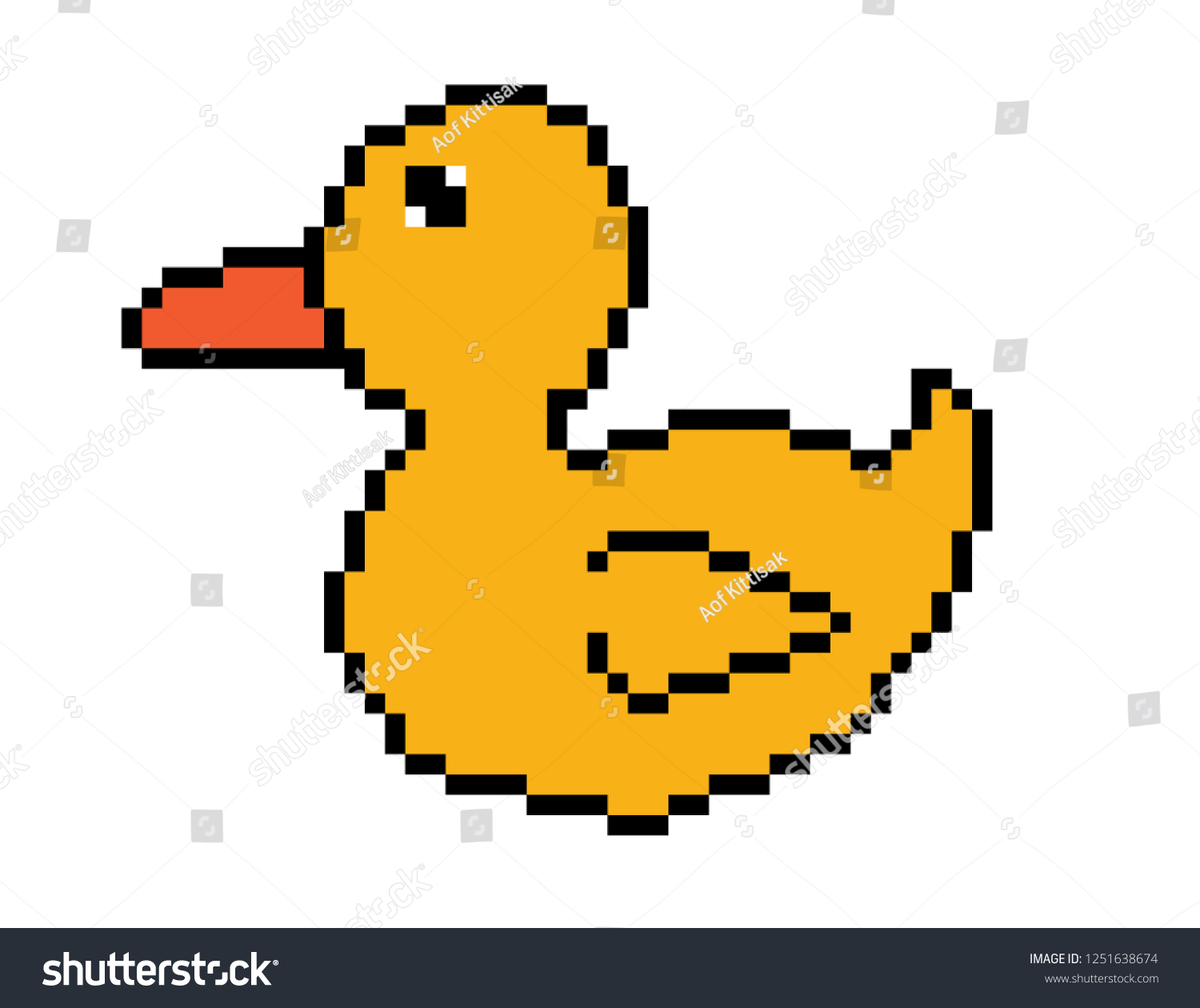 Vektor Stok Duck Pixel Art (Tanpa Royalti) 1251638674 | Shutterstock