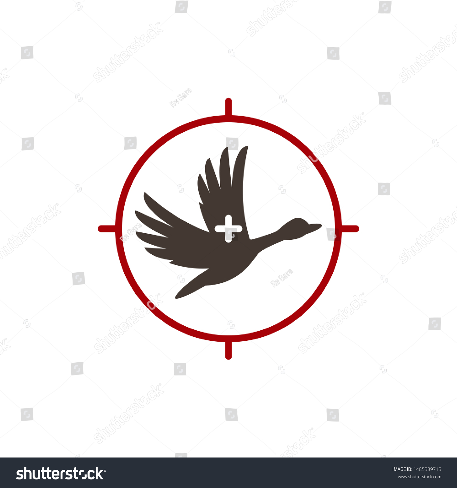 Duck Target Icon Symbol Design Vector 스톡 벡터(로열티 프리) 1485589715 ...