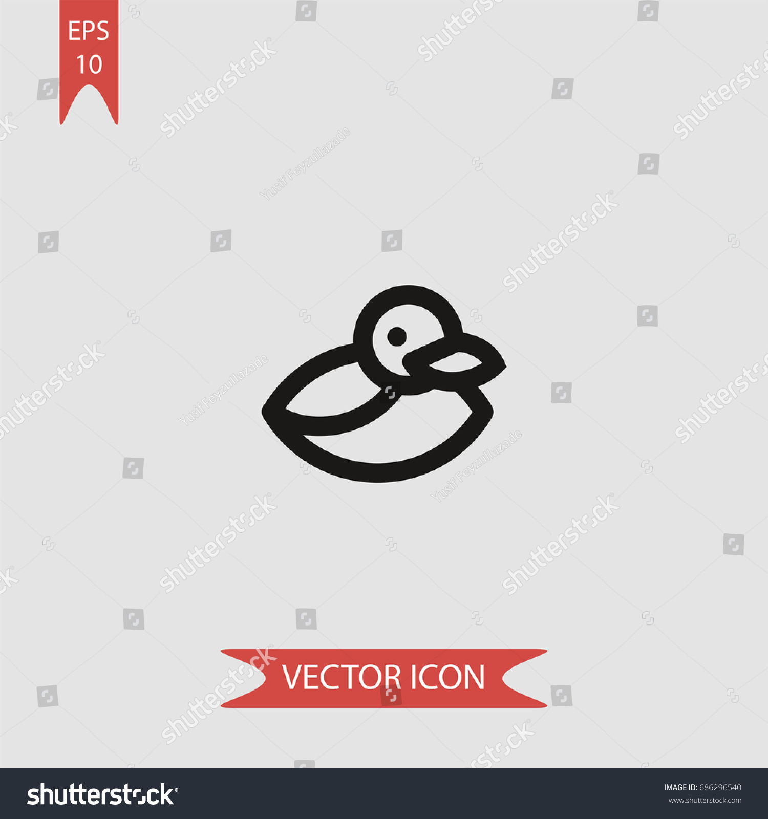 Duck Vector Icon Illustration Symbol Stock Vector (Royalty Free ...
