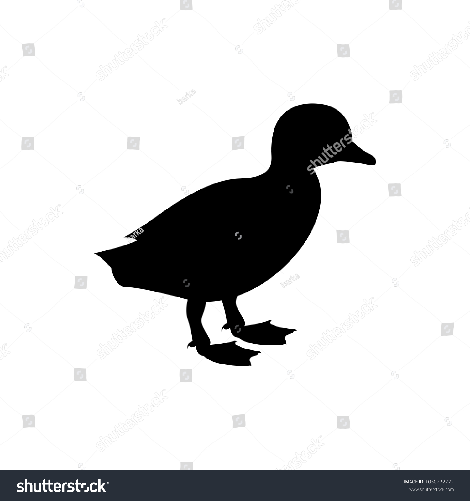 Duckling Vector Silhouette Stock Vector (Royalty Free) 1030222222