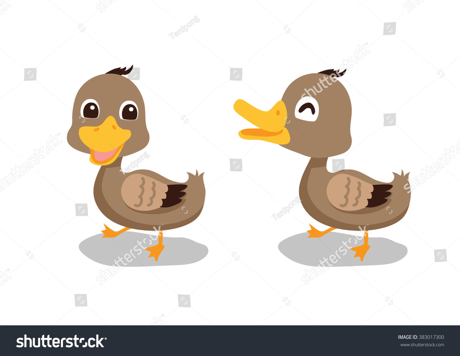 Ducks Cartoon Character Design Stock Vector (Royalty Free) 383017300