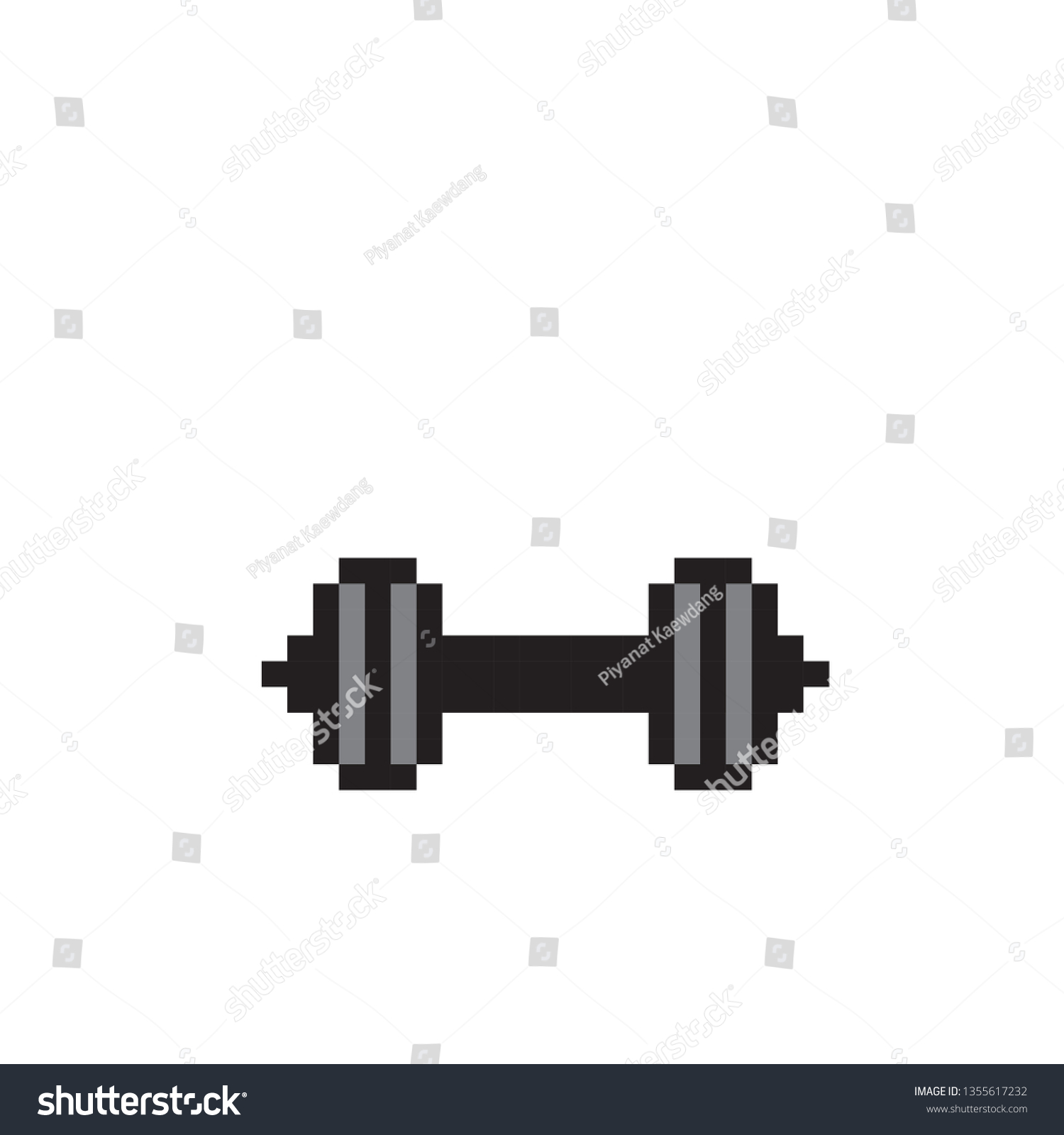 Dumbbell Pixel Art: เวกเตอร์สต็อก (ปลอดค่าลิขสิทธิ์) 1355617232 ...