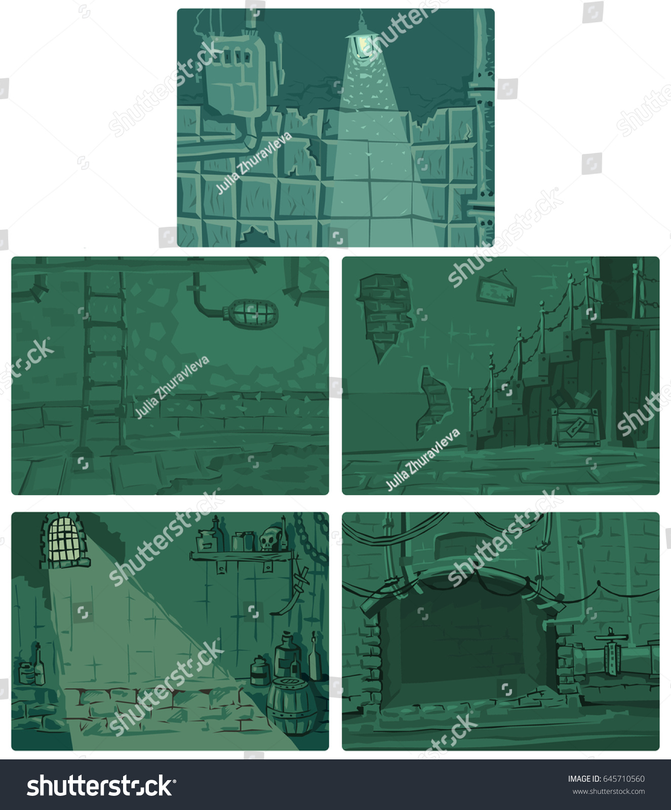 Dungeon Backgrounds Stock Vector (Royalty Free) 645710560 | Shutterstock