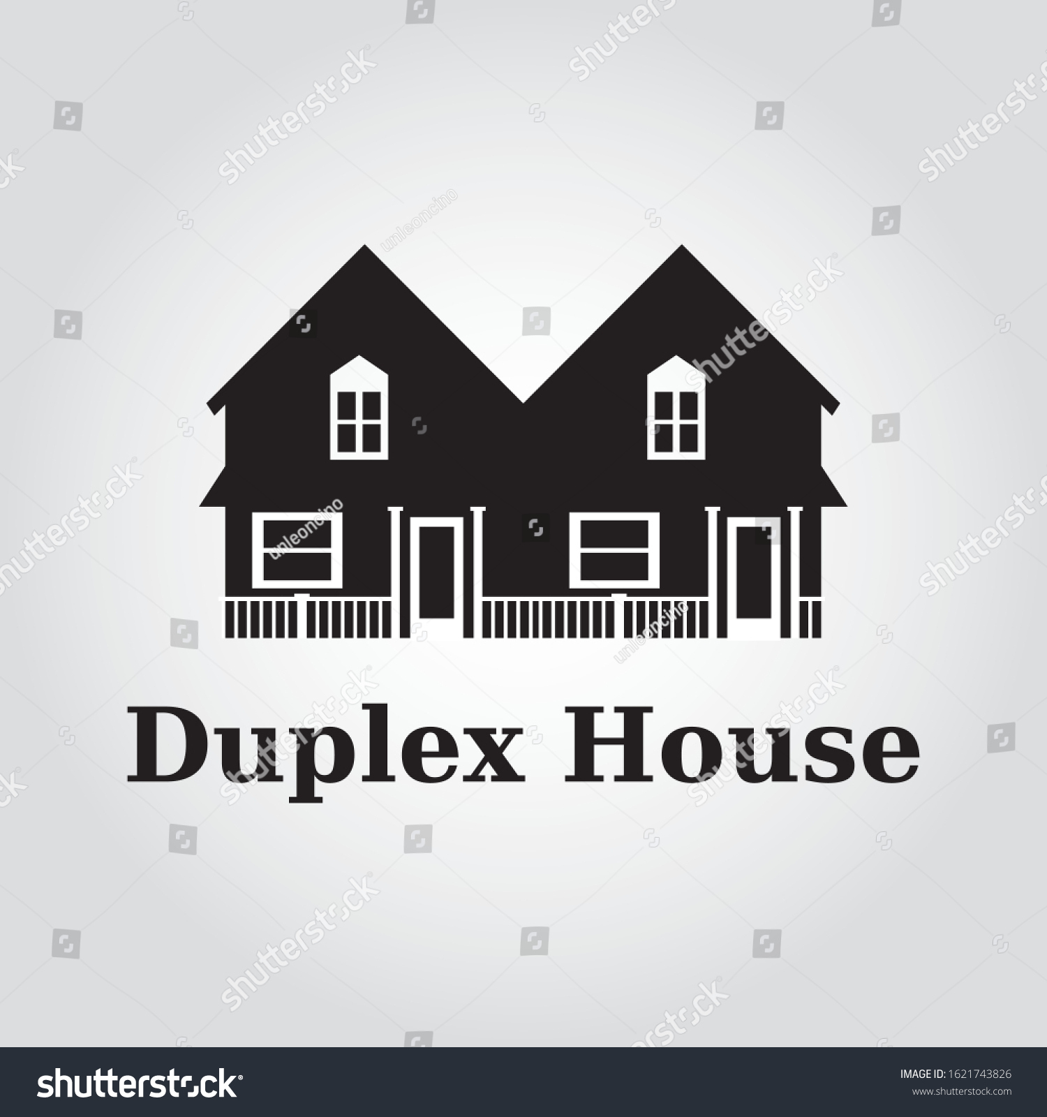Duplex House Construction Logo Template: vetor stock (livre de direitos ...