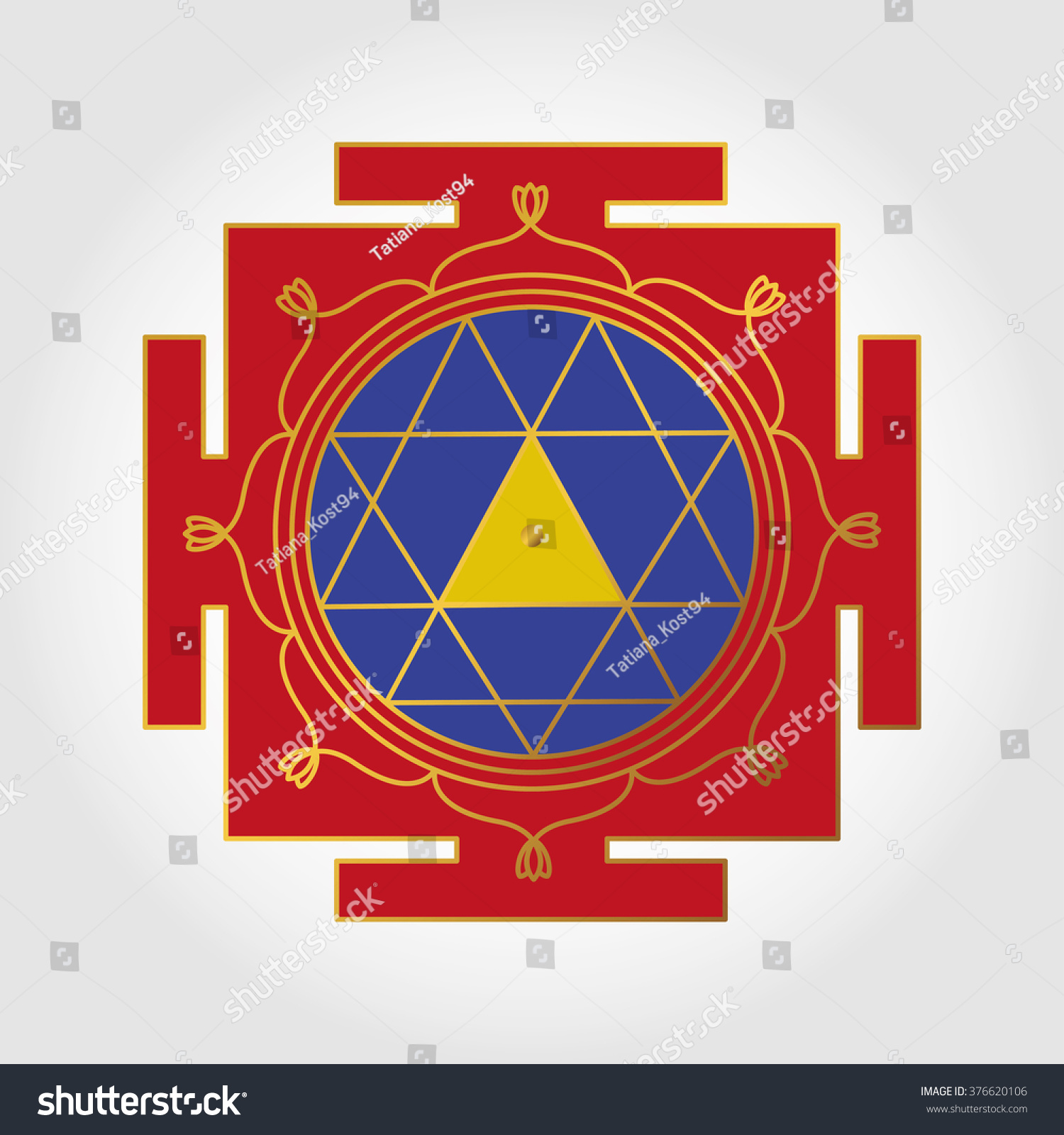 Durga Yantrasacred Geometry Buddhism Symbolvector Line Stock Vector ...