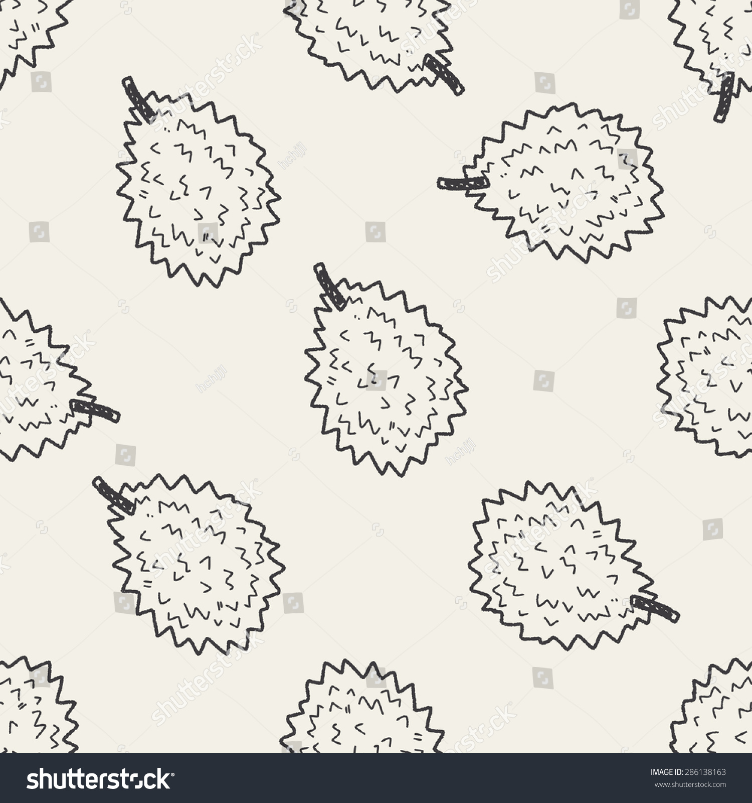 Durian Doodle Seamless Pattern Background Stock Vector (Royalty Free ...
