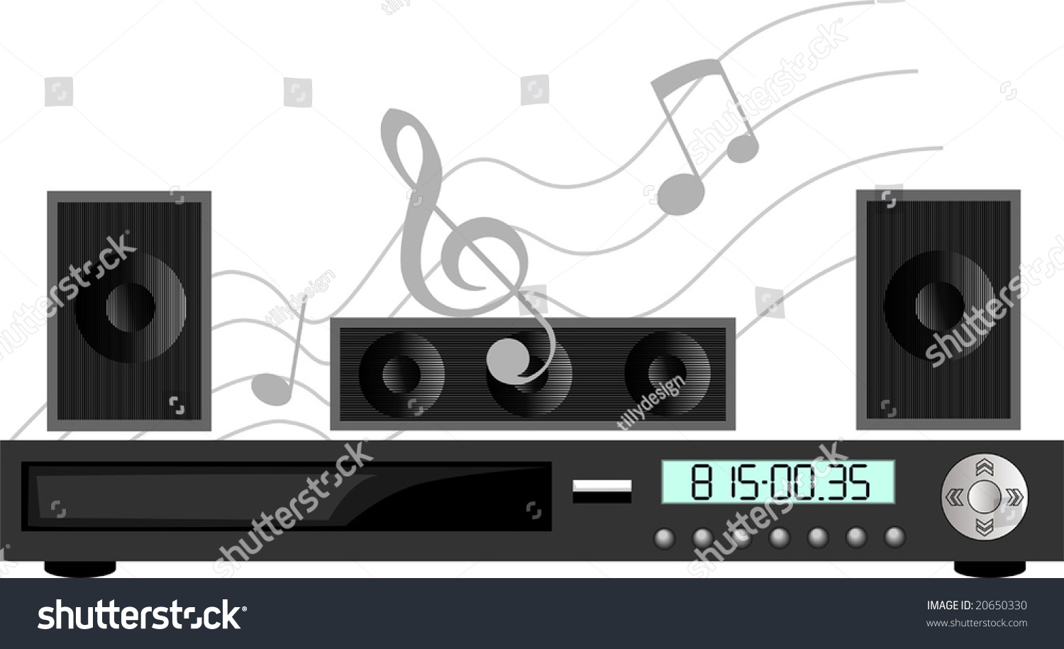Dvd Player Box Musical Notes Stock Vector (Royalty Free) 20650330