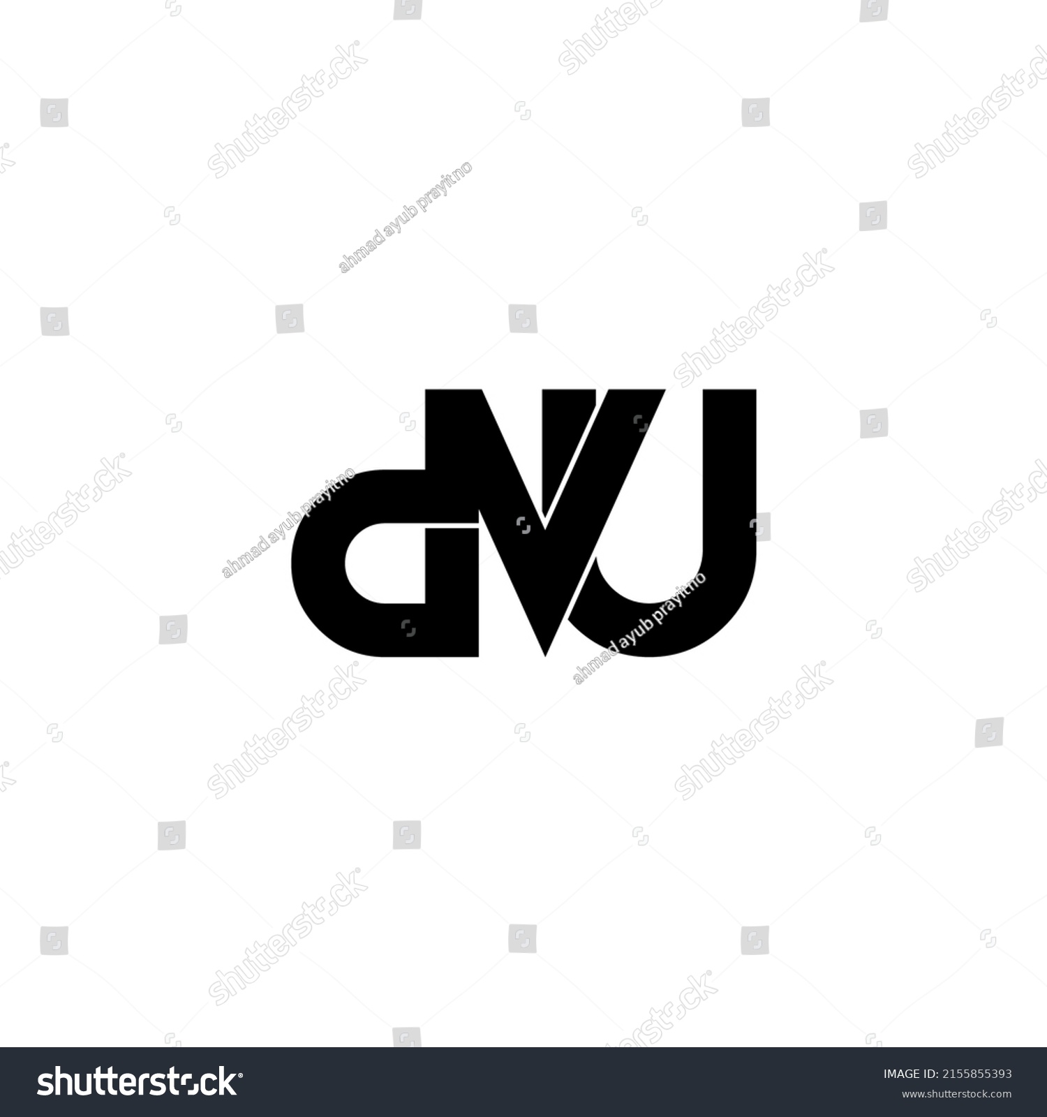 Dvu Typography Letter Monogram Logo Design Stock Vector (Royalty Free ...