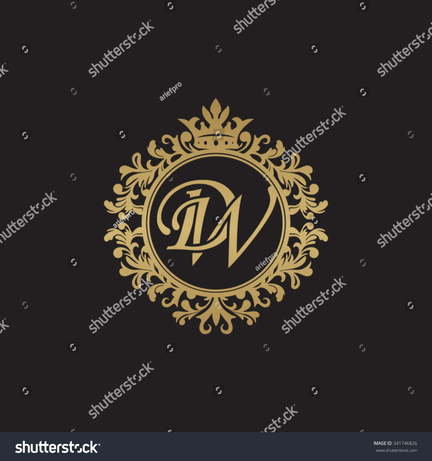 Dw Initial Luxury Ornament Monogram Logo: เวกเตอร์สต็อก (ปลอดค่า ...