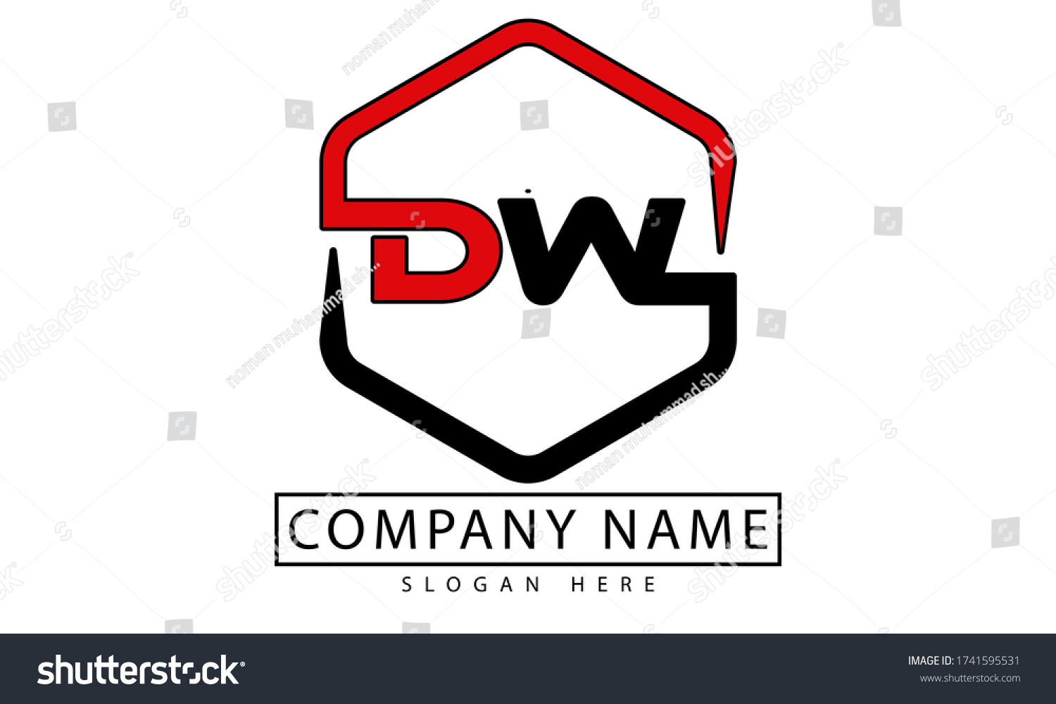 Dw Letter Initial Vector Logo Illustration Stock Vector (Royalty Free ...