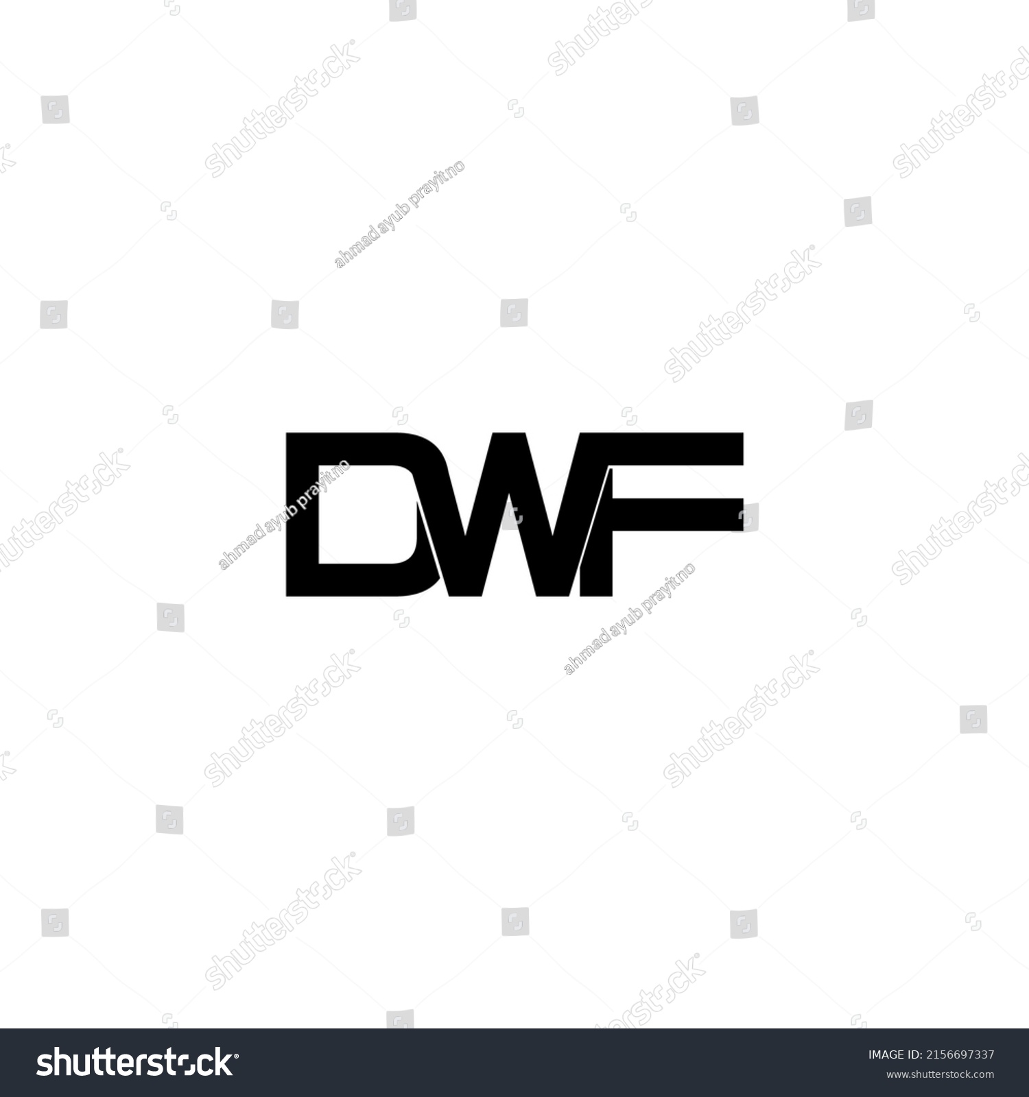 Dwf Typography Letter Monogram Logo Design Stock Vector (Royalty Free ...