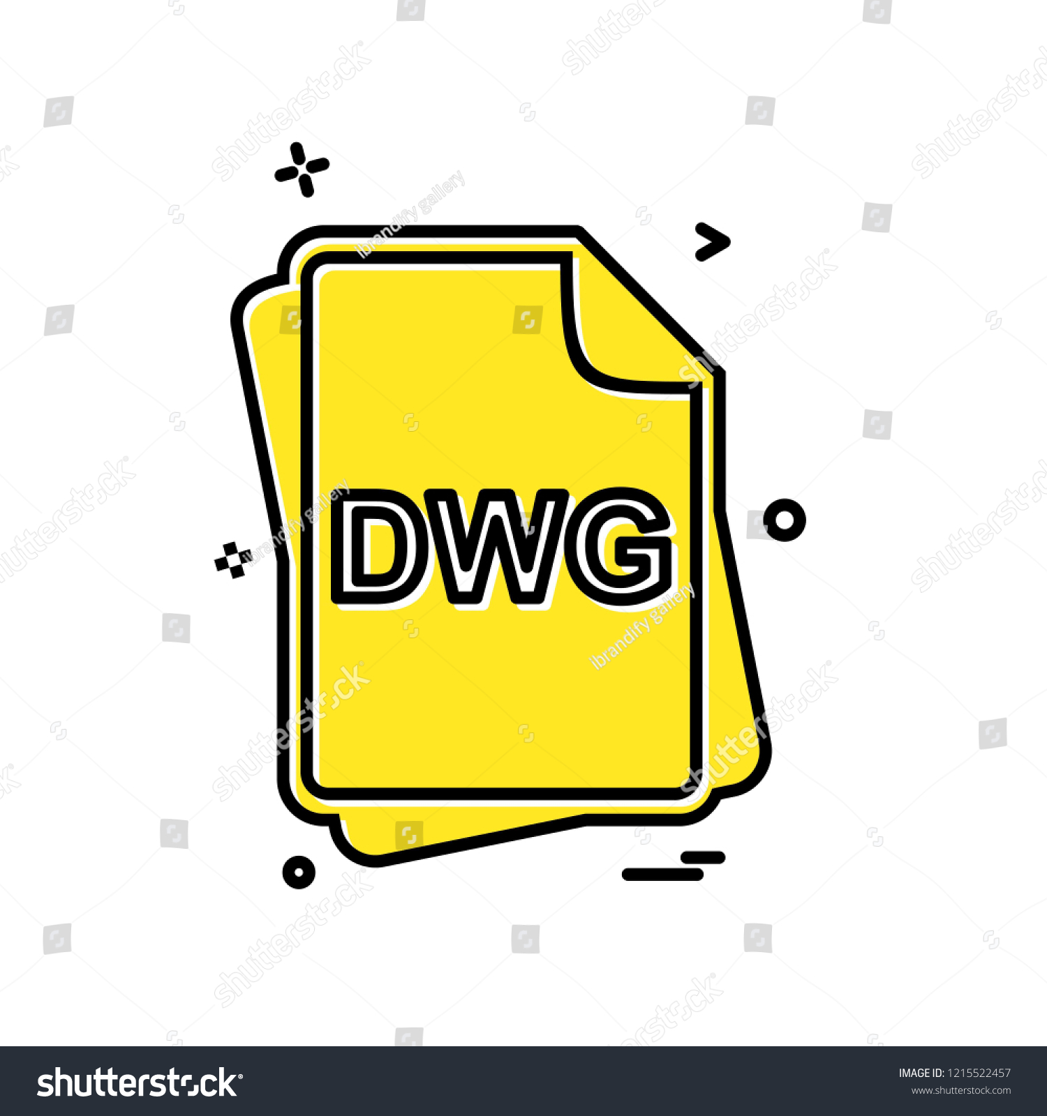 Dwg File Type Icon Design Vector Stock Vector (Royalty Free) 1215522457 ...