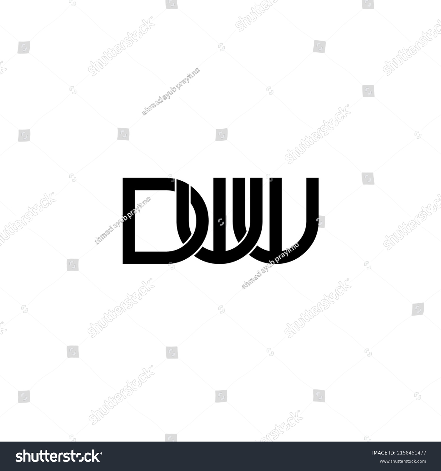 Dww Typography Letter Monogram Logo Design Stock Vector (Royalty Free ...