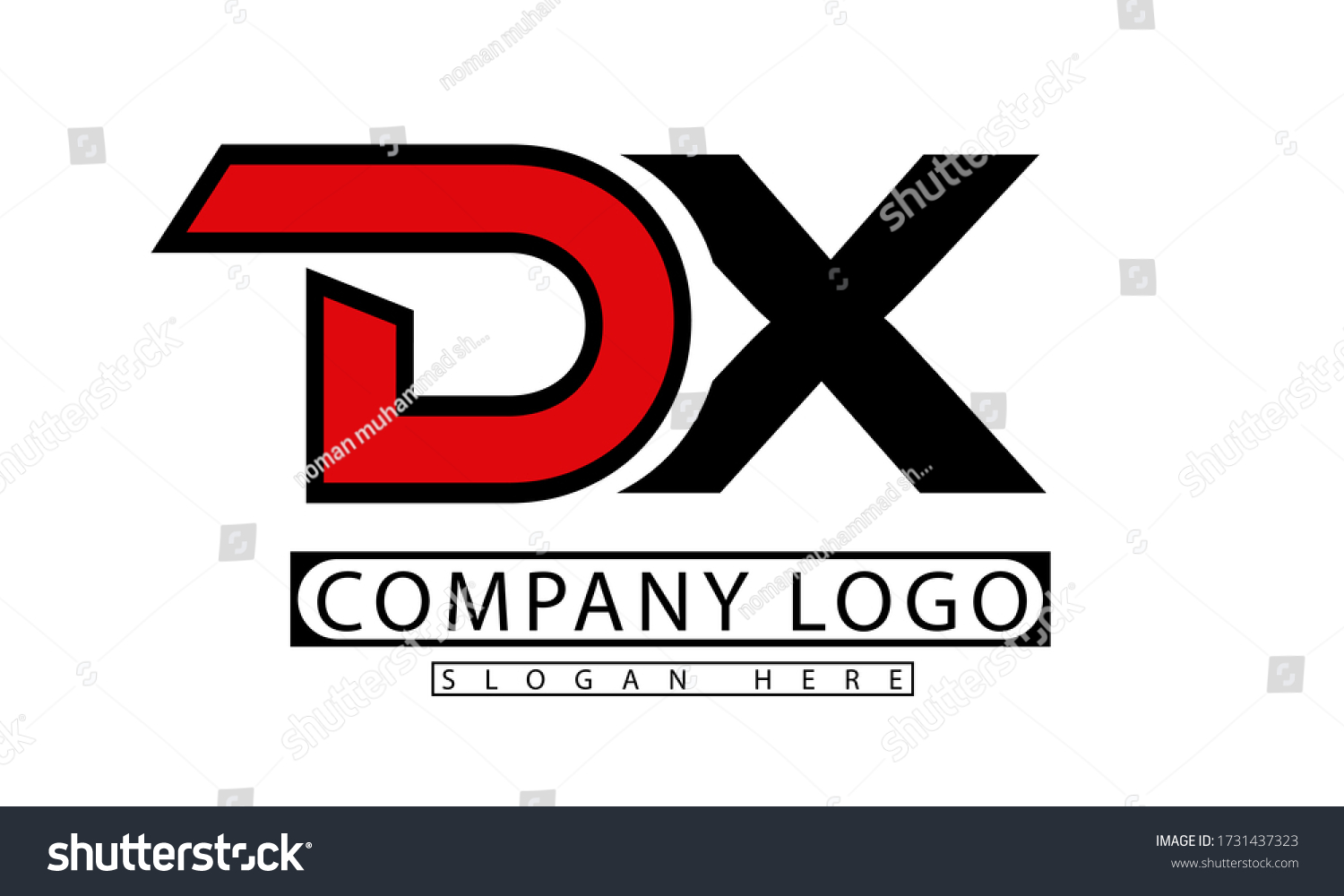 Dx Initial Letter Logo Template Vector Stock Vector (Royalty Free ...