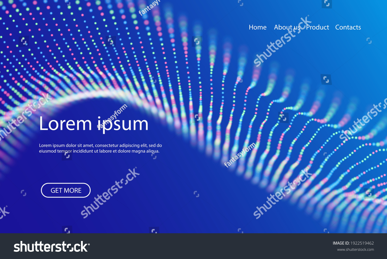 Dynamic Blue Dot Landscape Abstract Digital Stock Vector (Royalty Free ...