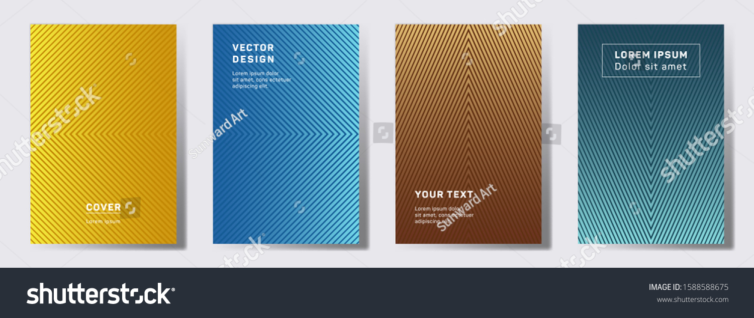 Dynamic Cover Templates Set Geometric Lines Stock Vector (Royalty Free ...