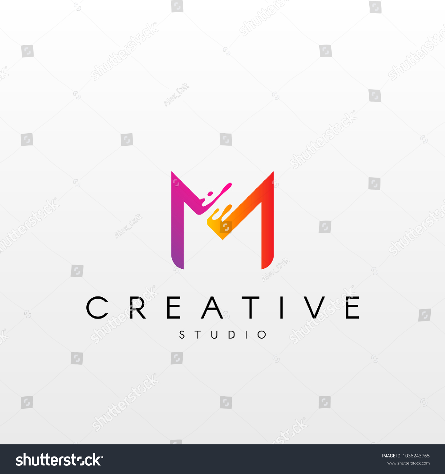 Dynamic Letter M Logo Logo Design Stock Vector (Royalty Free) 1036243765